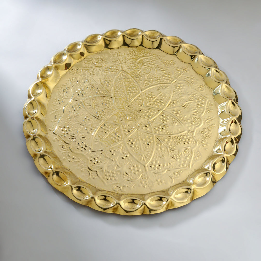 Brass Traditional Pooja Thal (17 Inch) – Velan Store
