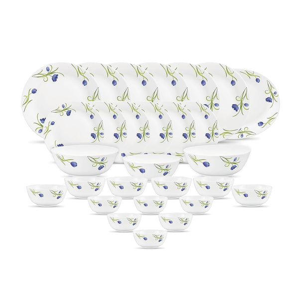 Diva by La Opala, Pearl Collection, Opal Glass Dinner Set 28 pcs, Turq ...