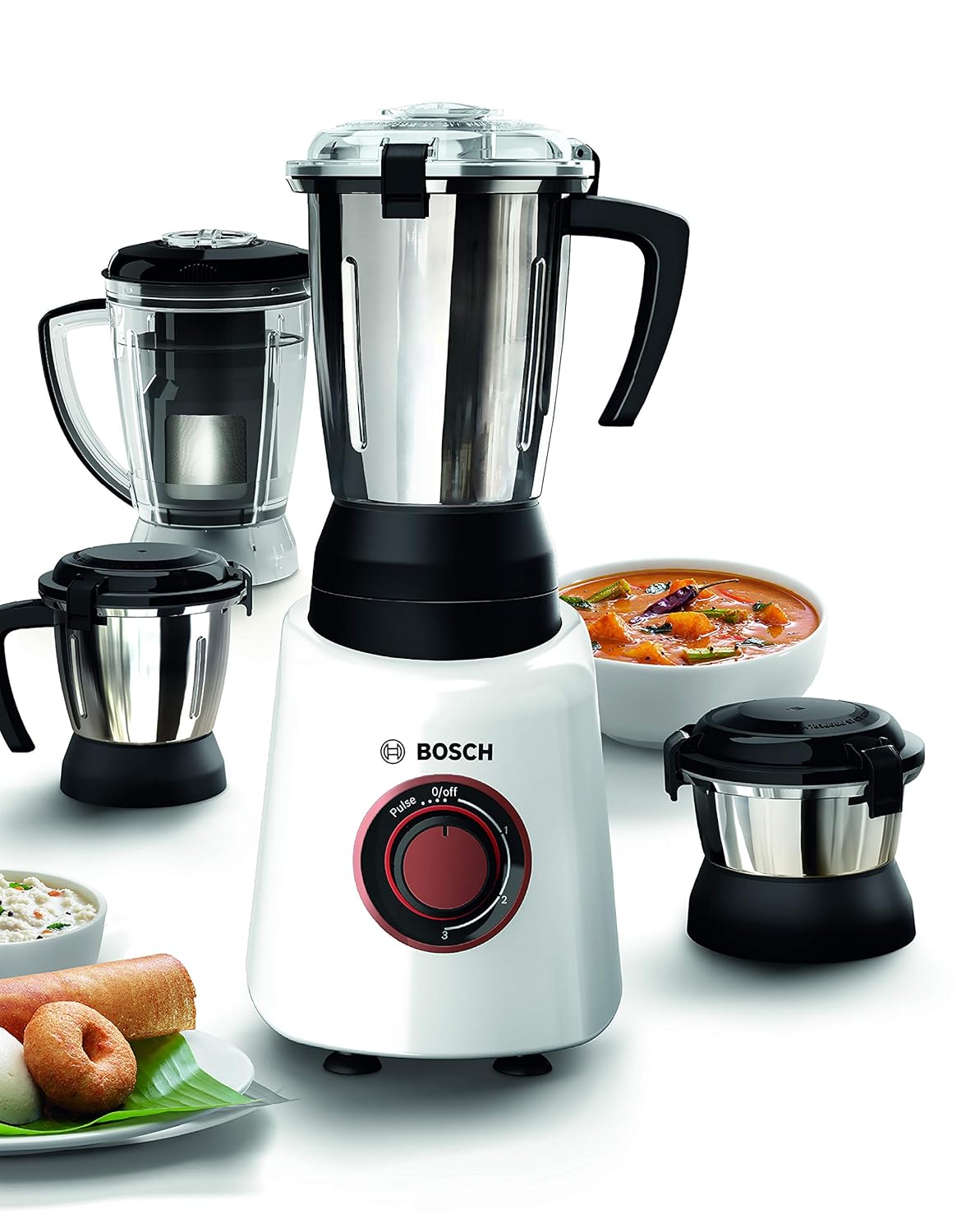 Bosch Bold 750W Mixer Grinder with 4 Jars, White – Velan Store