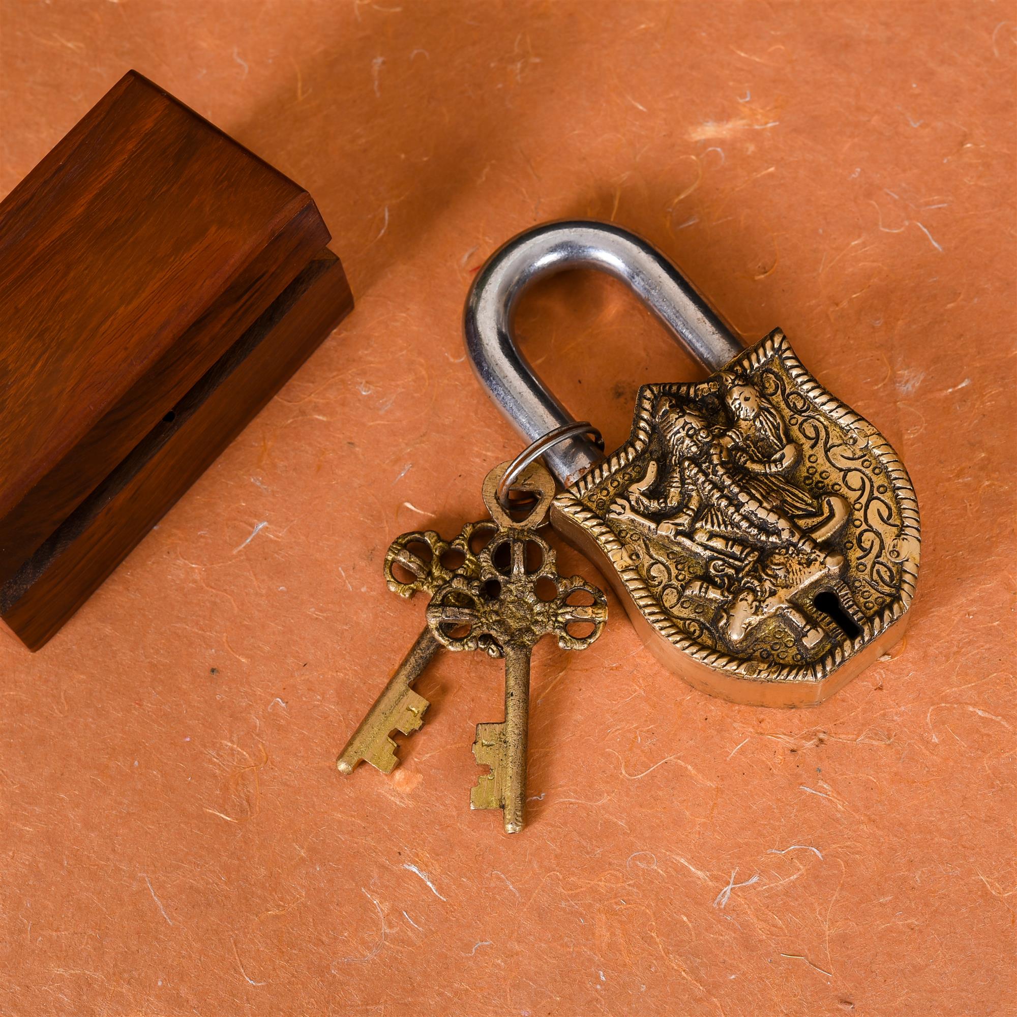 Brass Kali Door Lock (4.5 Inch) – Velan Store