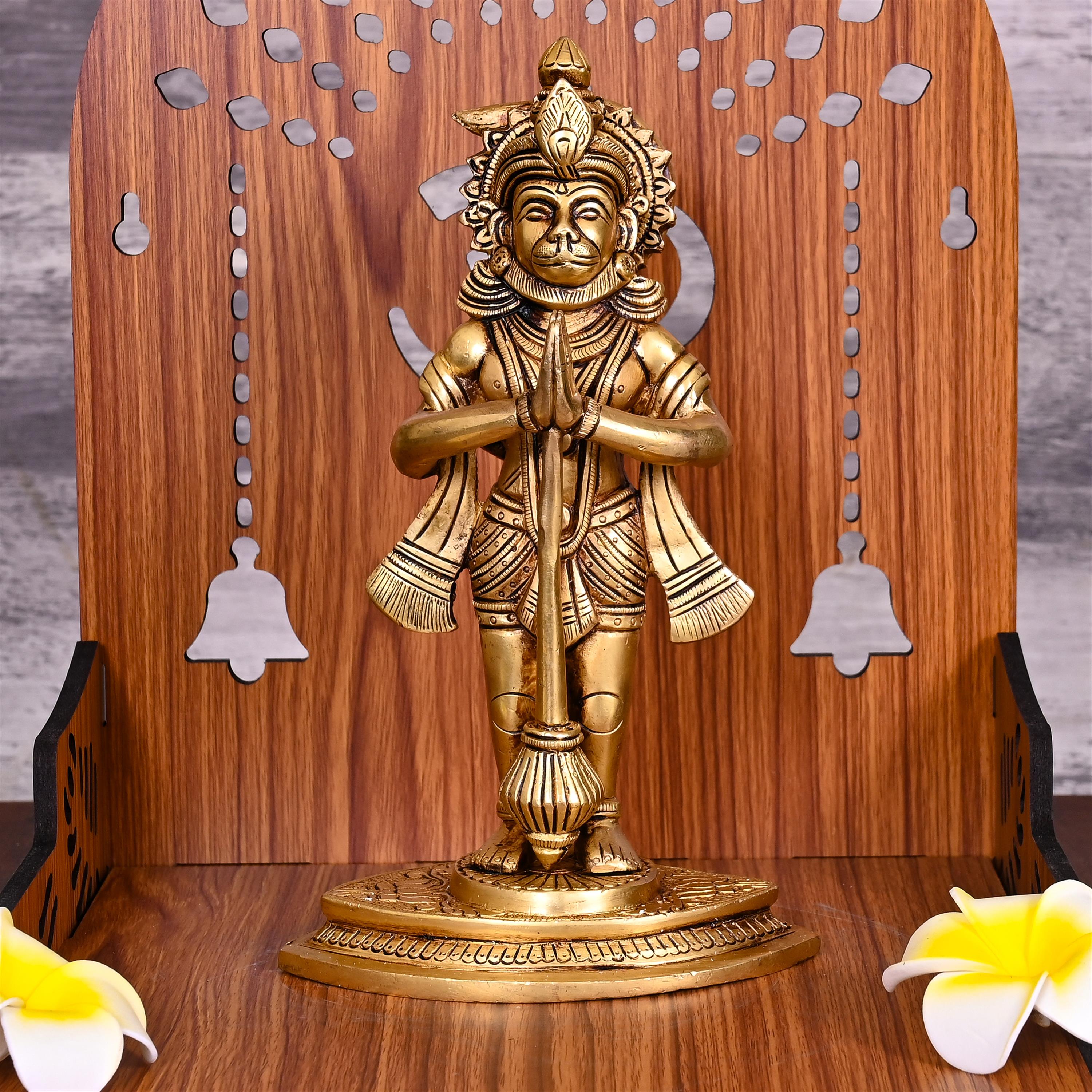 Brass Hanuman Standing Statue (9 Inch) – Velan Store