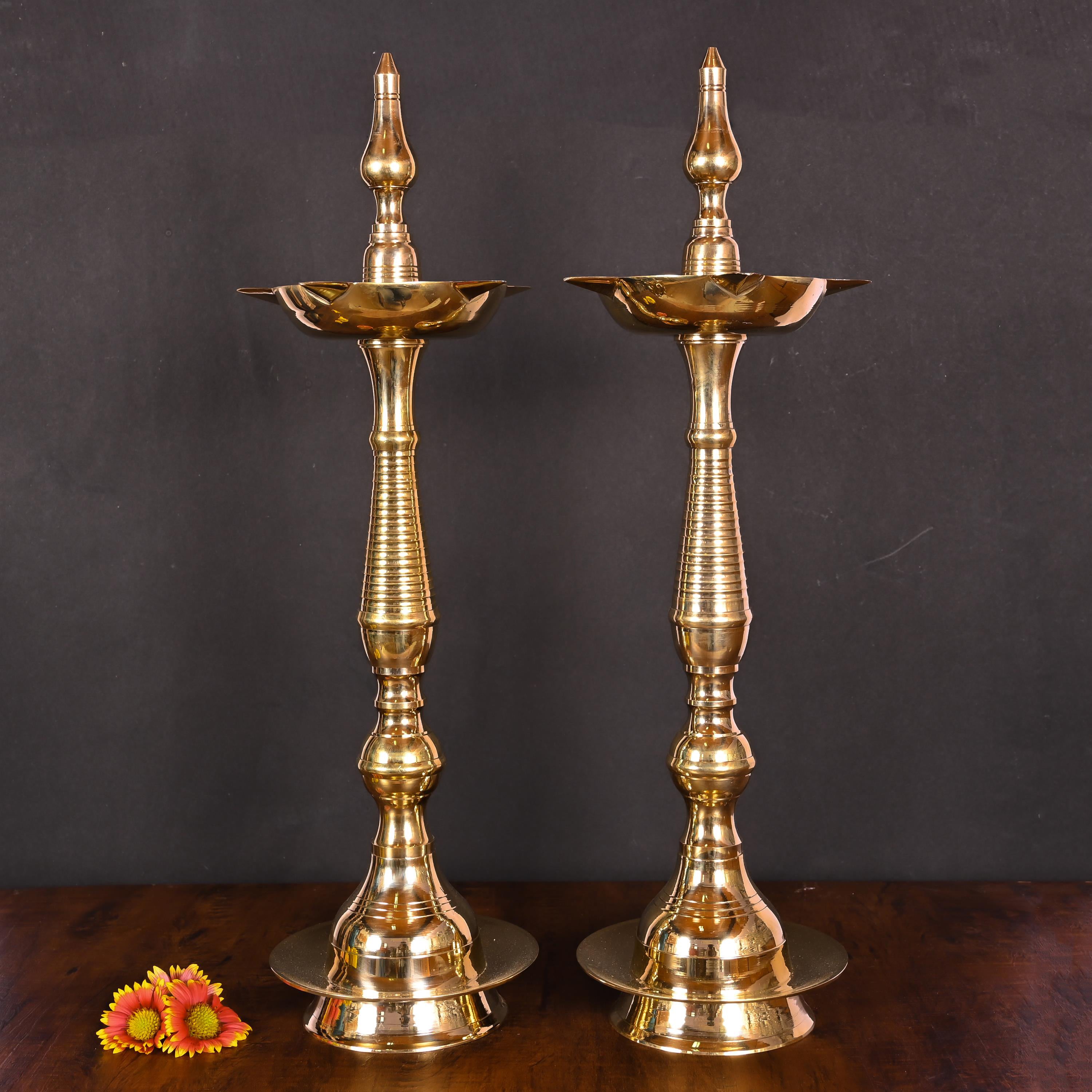 Brass Divine Samai Lamp Pair (18 Inch) – Velan Store