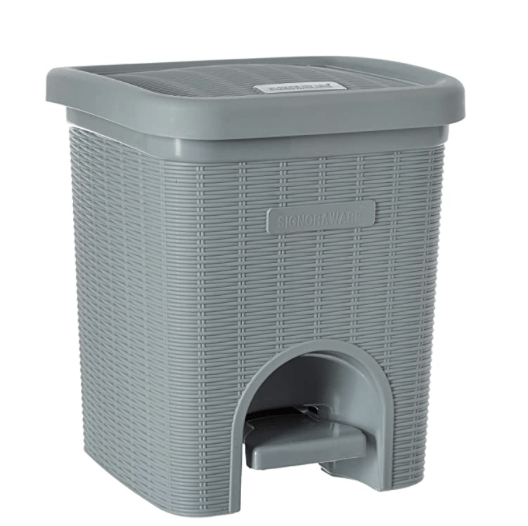 Signoraware Modern Lightweight Dustbin for Home and Office 12Ltr, Grey ...