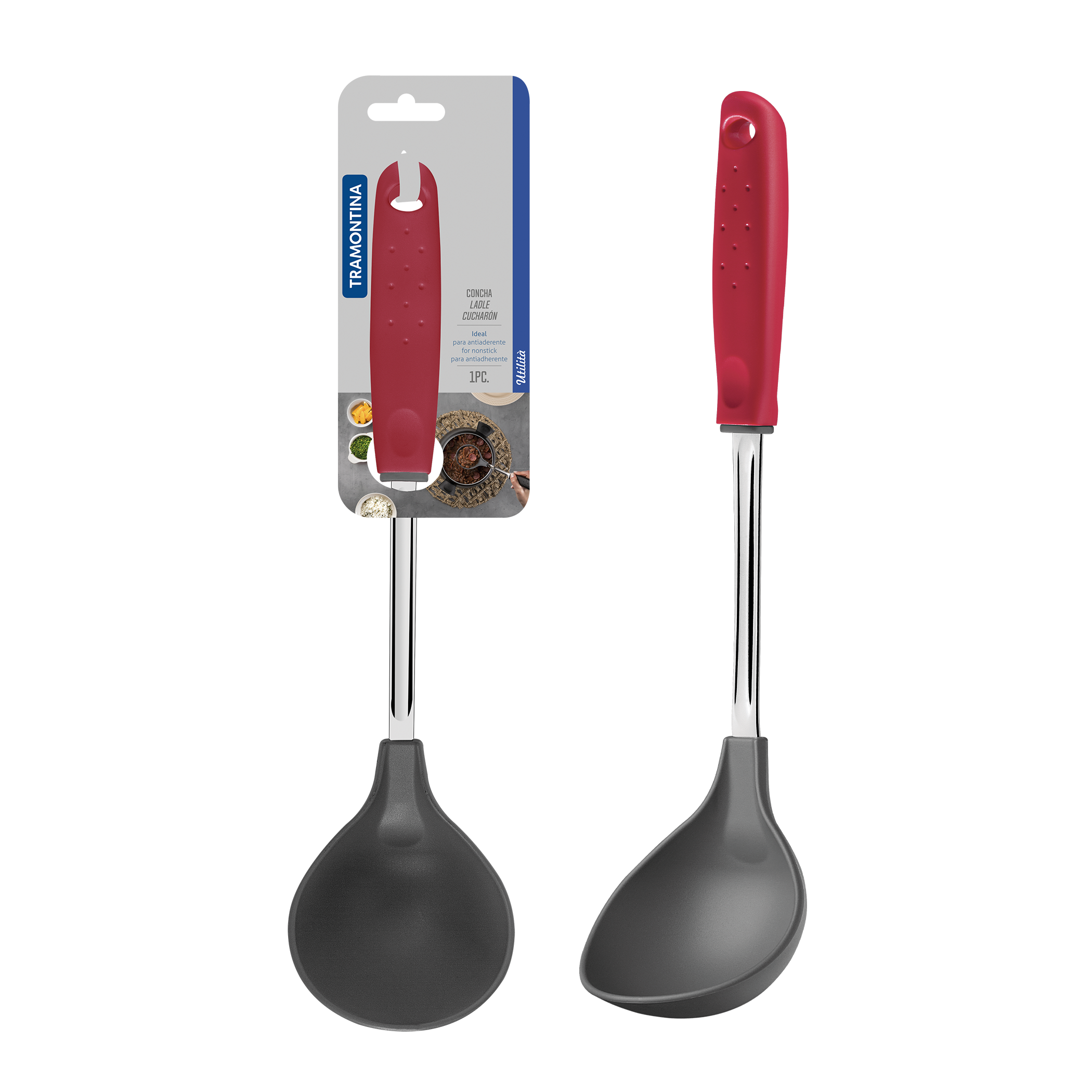 Tramontina Utilitá Nylon Ladle with Red Polypropylene Handle – Velan Store